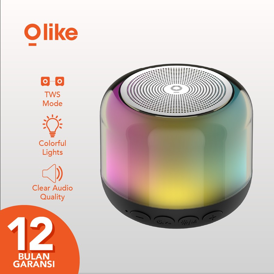 Jual OLIKE SPEAKER BLUETOOTH 5.0 WIRELESS PORTABLE TWS STEREO RGB LIGHT ...