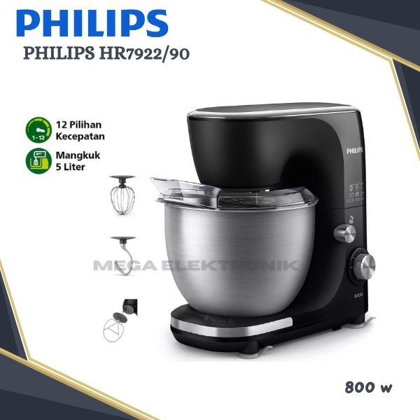 Jual PHILIPS HR7922/90 Kitchen Machine Stand Mixer 5 Liter 800W ...