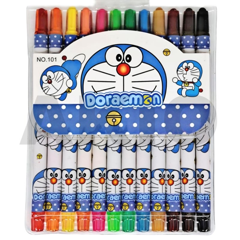 Jual Crayon Putar Panjang Karakter DORAEMON NOBITA PT 101 12 Warna ...