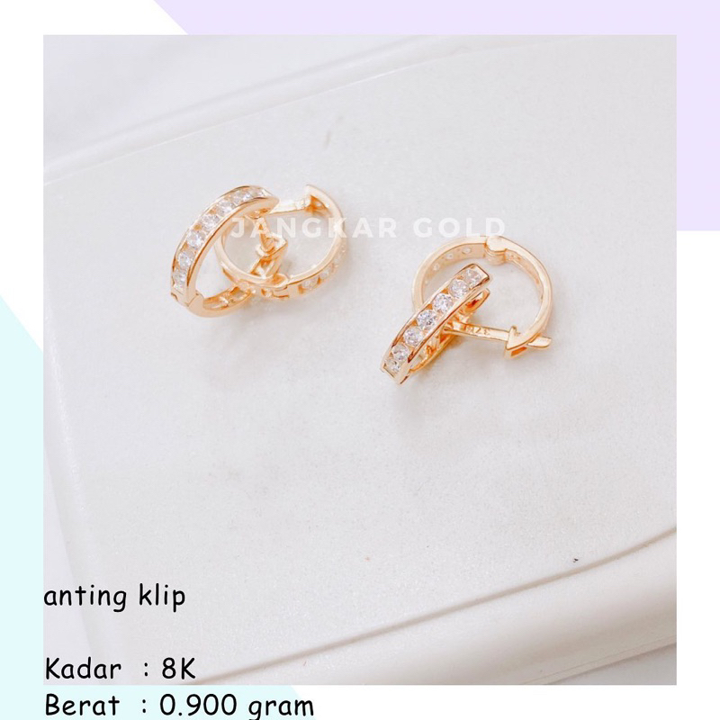 Jual ANTING KLIP MATA AD PUTIH 8K 1.00GR | Shopee Indonesia
