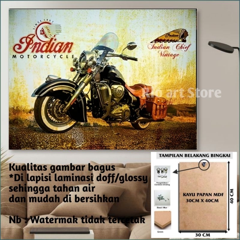 Jual Poster motor klasik indian hiasan dinding dan walldekor bahan ...