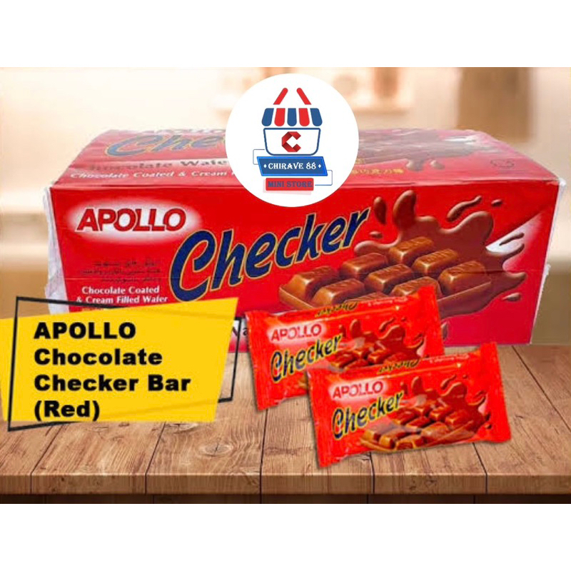 Jual Apollo Checker - Chocolate Wafer Bar (Red) 720g | 24 Pcs | Shopee ...