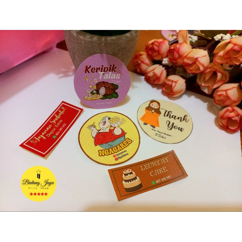 Jual ISI 100 PCS Cetak stiker label makanan / kemasan FREE CUTTING ISI ...