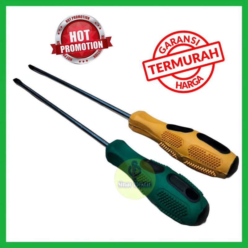 Jual obeng panjang plus minus srewdriver sets obeng super kuat chrome ...