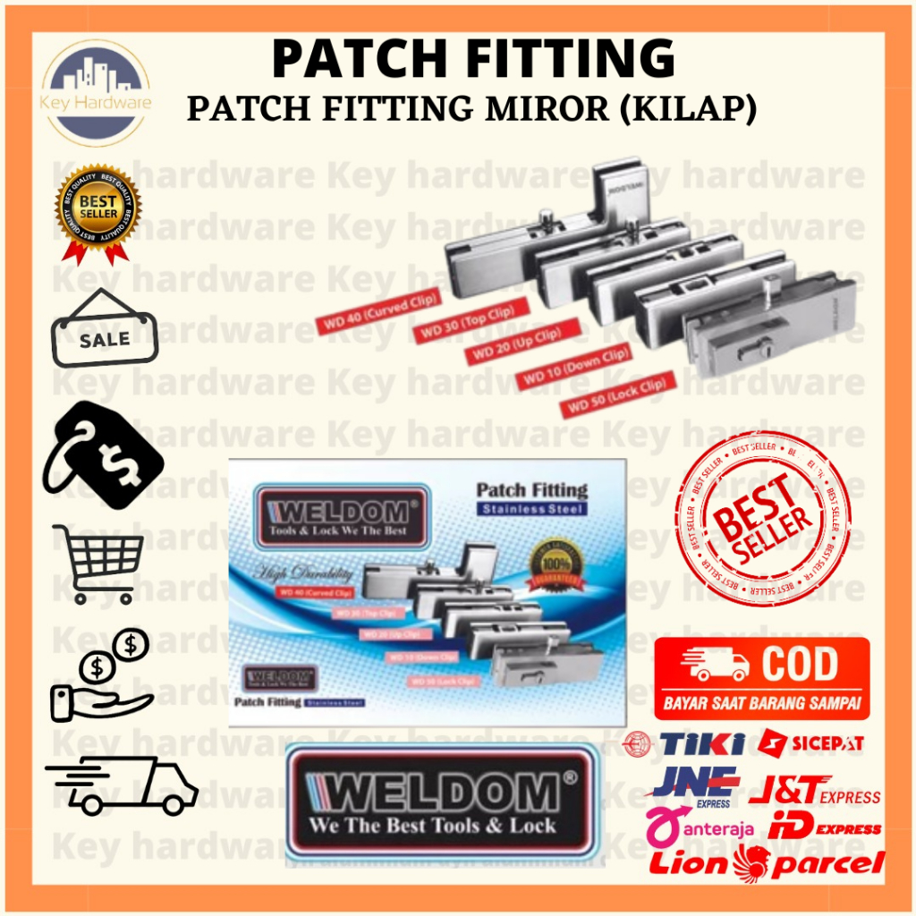 Jual Patch fitting PT 10 / WD10 Top Fitting Pintu Kaca Stainless steel ...