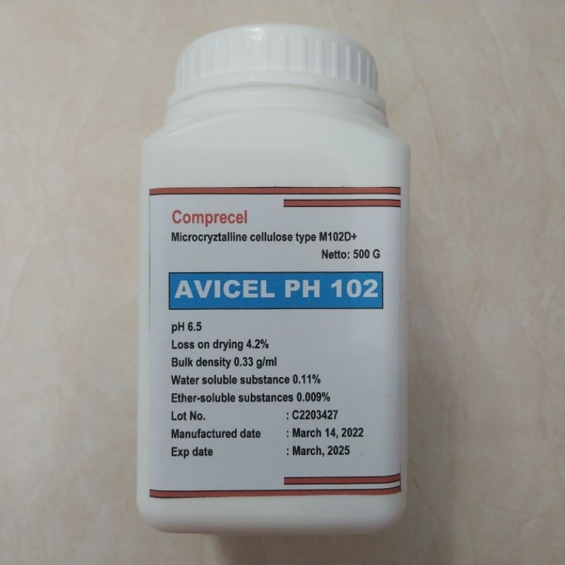 Jual AVICEL PH 102 (MICROCRYZTALLINE CELLULOSE TYPE M102D+) | Shopee Indonesia