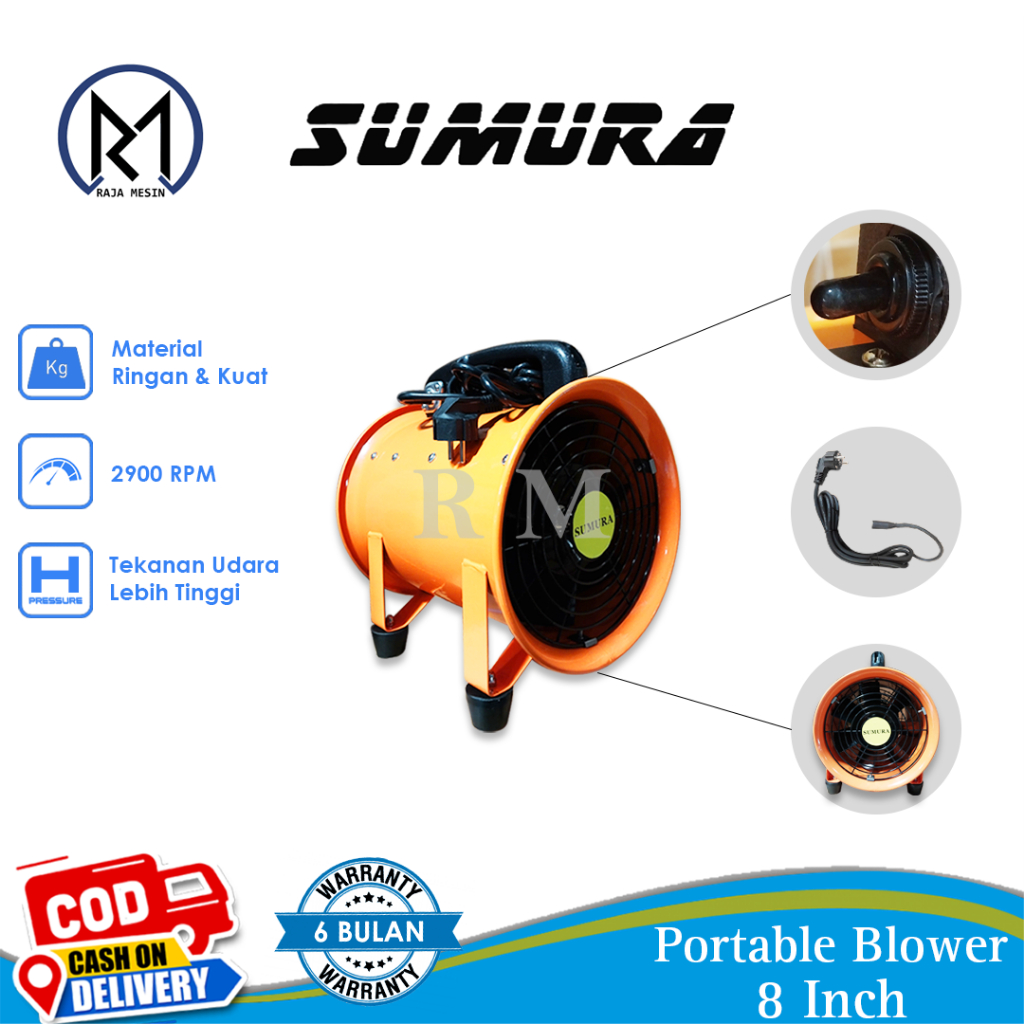 Jual Portable Blower Angin Sumura 8" (200mm) / Blower Keong Sumura ...