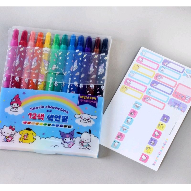 Jual Sanrio characters crayon ORI Korea (12warna) | Shopee Indonesia