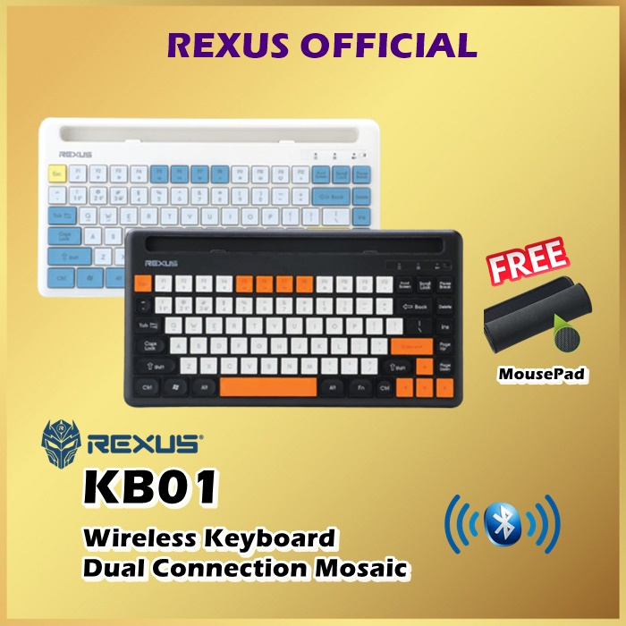 Jual Rexus KB01 / KB-01 Wireless Bluetooth Keyboard Dual Connection ...