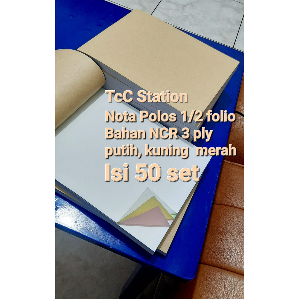 Jual Nota Polos Bon Polos 3 ply Ukuran 1/2 folio Isi 50 set Buku Nota ...