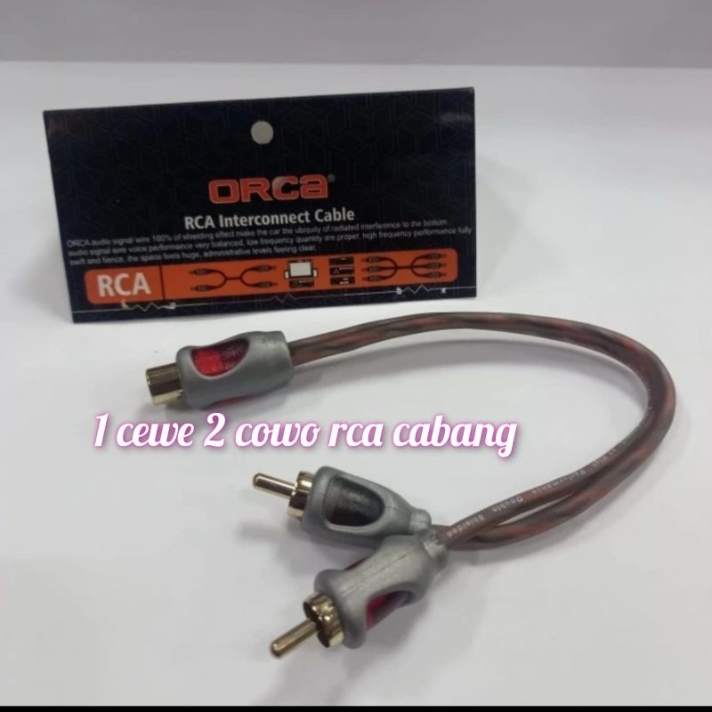 Jual rca cabang orca 1 cewe 2 cowo/cable rca orca 1 female 2 male ...
