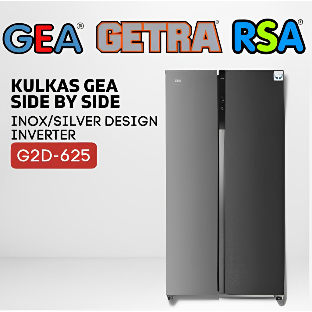 Jual Kulkas GEA Side By Side G2D-623 Inverter INOX Kulkas 2 Pintu G2D 623 INOX | Shopee Indonesia