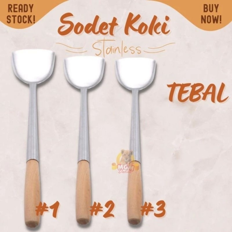 Jual Sodet stainless gagang kayu cocok untuk pedagang nasi goreng dan ...