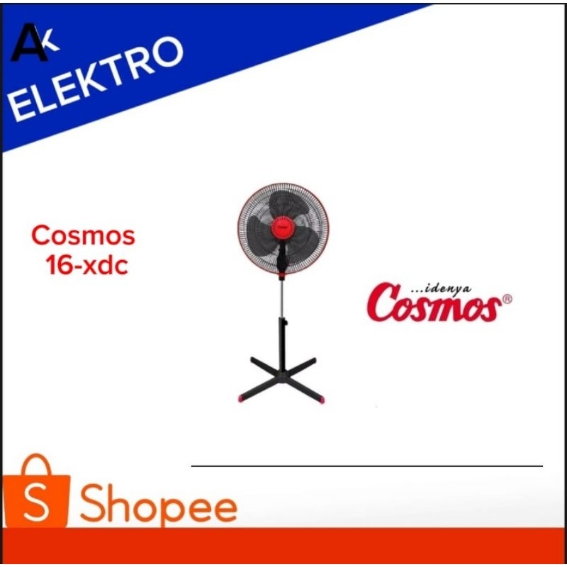 Jual Cosmos kipas angin berdiri 16xdc 16in hitam kaki silang / Stand ...