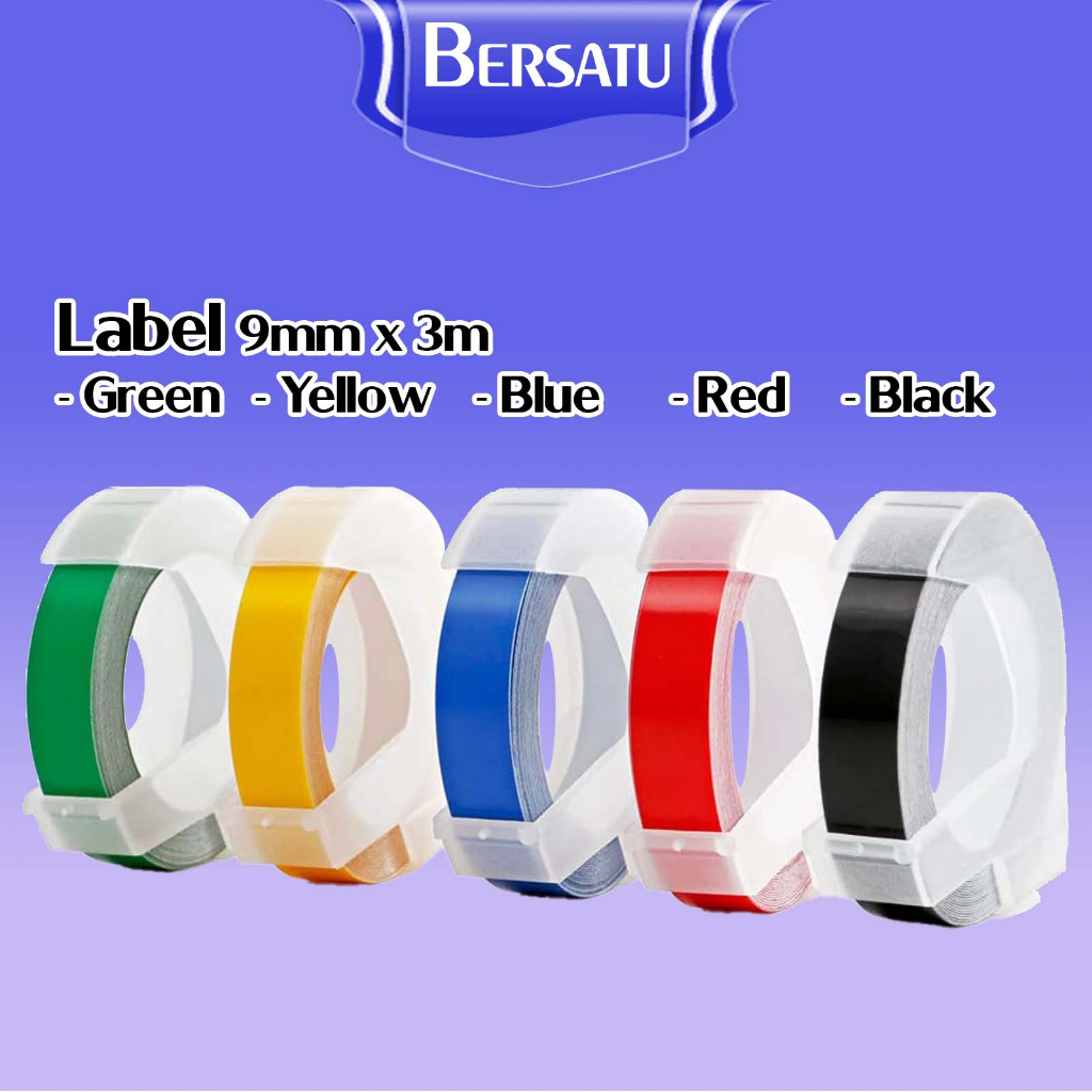 Jual Tape Label Dymo Motex Cidy Emboss 9mm x 3m Hitam Biru Merah Hijau ...