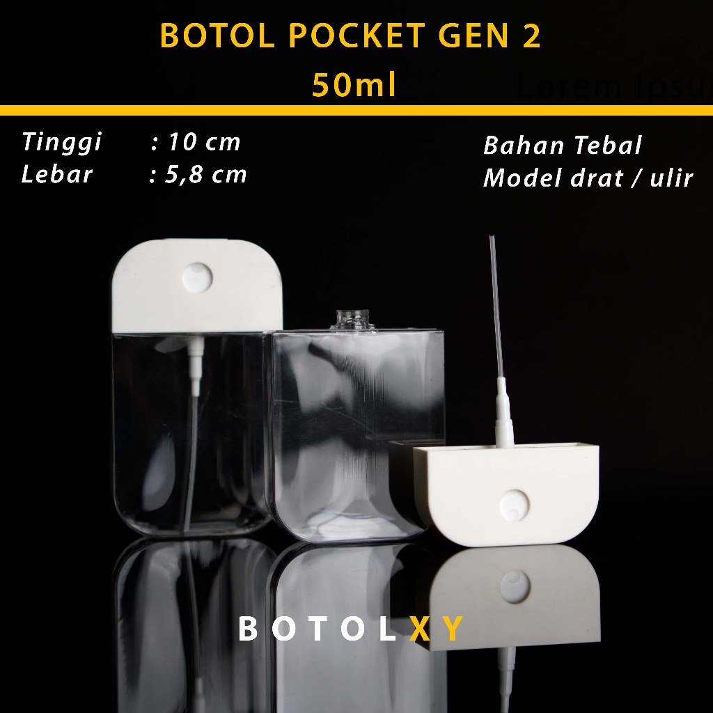 Jual Botol Spray Kotak 50ml Pocket Card Plastik Hand Sanitizer Parfum ...