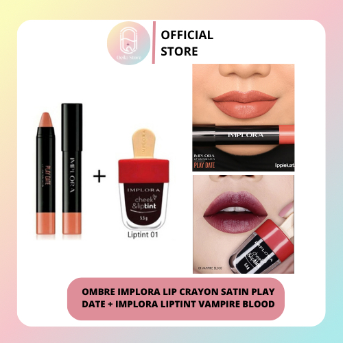 Jual Qeila - PAKET OMBRE IMPLORA | IMPLORA LIP CRAYON SATIN PLAY DATE ...