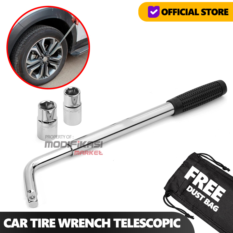 Jual Kunci Sok Roda Mobil Kunci L Roda Tarik 17 19 21 23 Telescopic ...