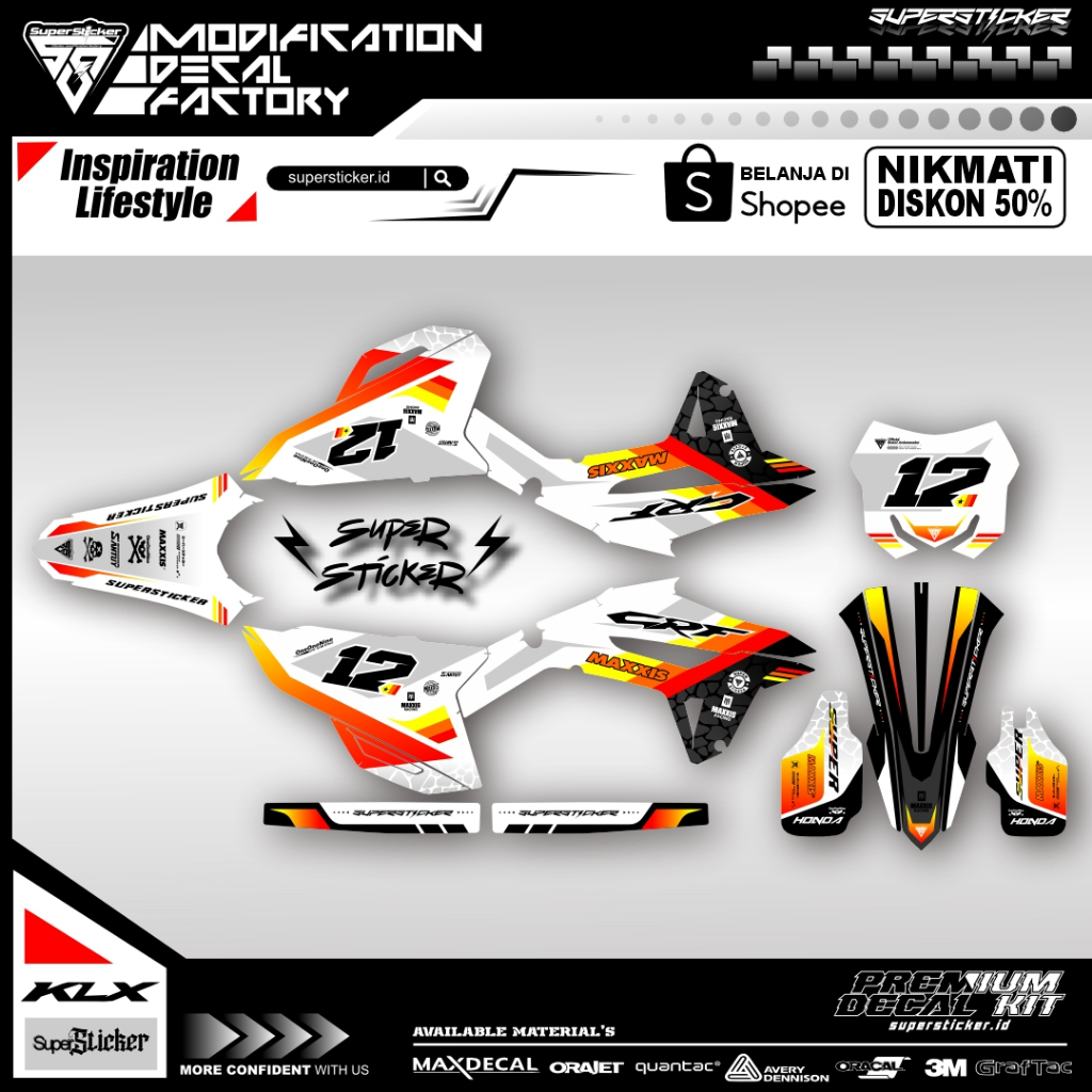 Jual Decal Sticker Premium Super Glossy KLX/CRF/KTM/WR/YZ | Shopee ...