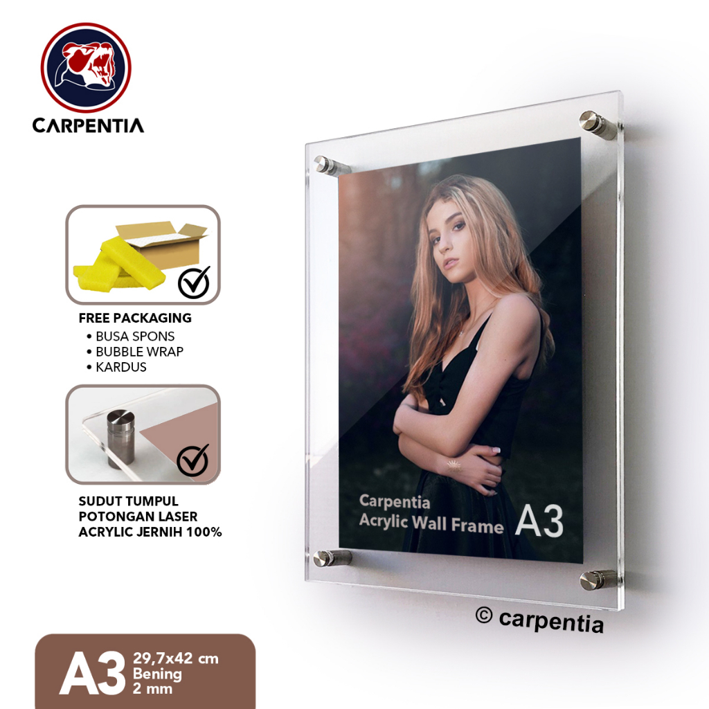 Jual Carpentia Bingkai Foto Akrilik Dinding / Acrylic Wall Frame / 2 mm ...