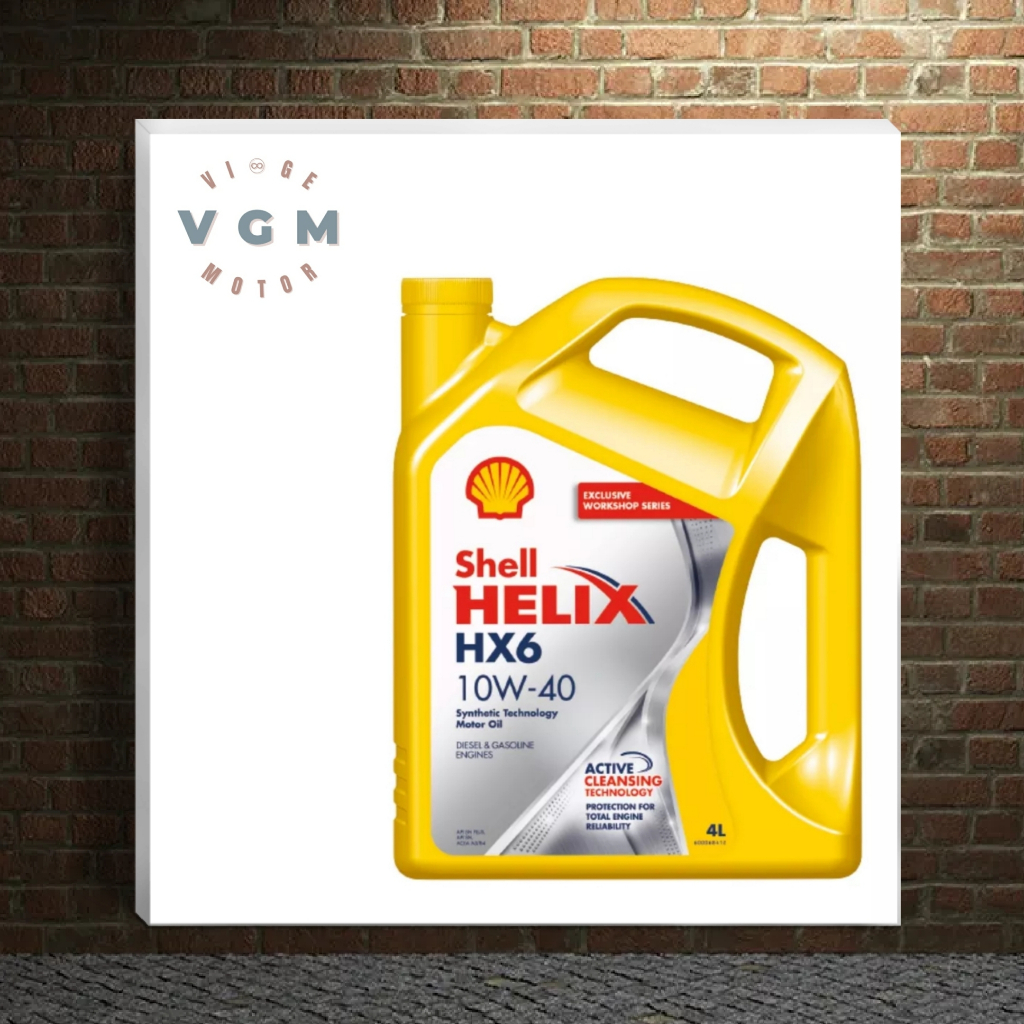 Jual (VGM) SHELL Helix HX6 10W-40 4L || oli mobil | Shopee Indonesia