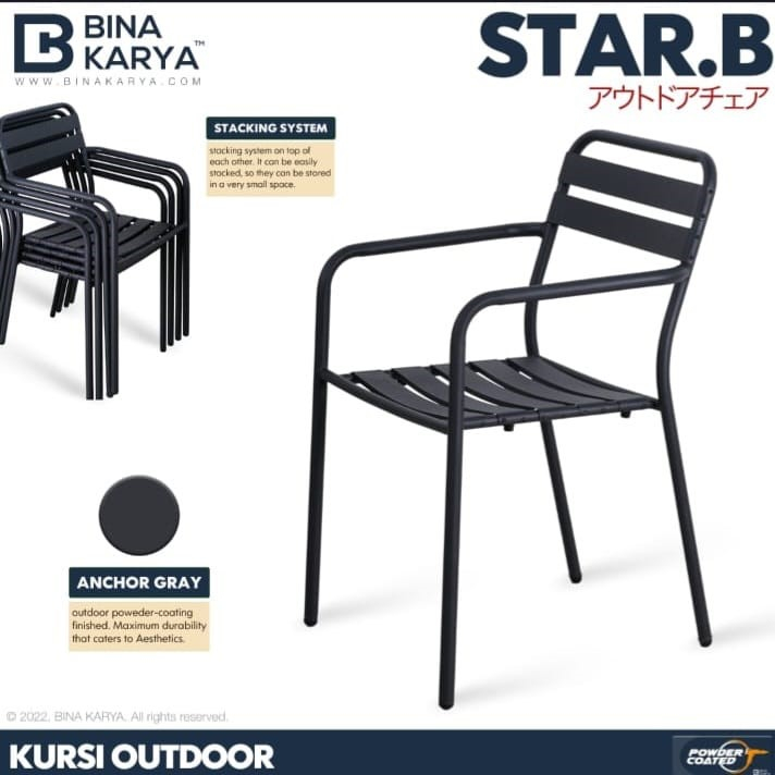 Jual Kursi Outdoor / Taman / Kafe / Cafe Besi - STAR B CHAIR | Shopee ...