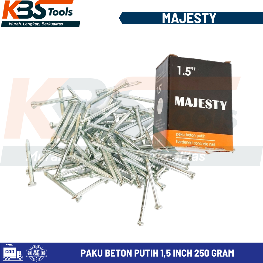 Jual Paku Beton Baja Putih Majesty 1 1/2 Inch Paku Cor Tembok 1 1/2" 4 ...