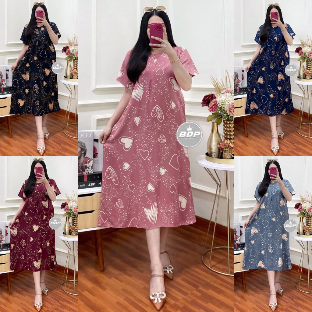 Jual Terbaru | Daster Wanita Lengan Pendek Rayon Busui Resleting Depan ...
