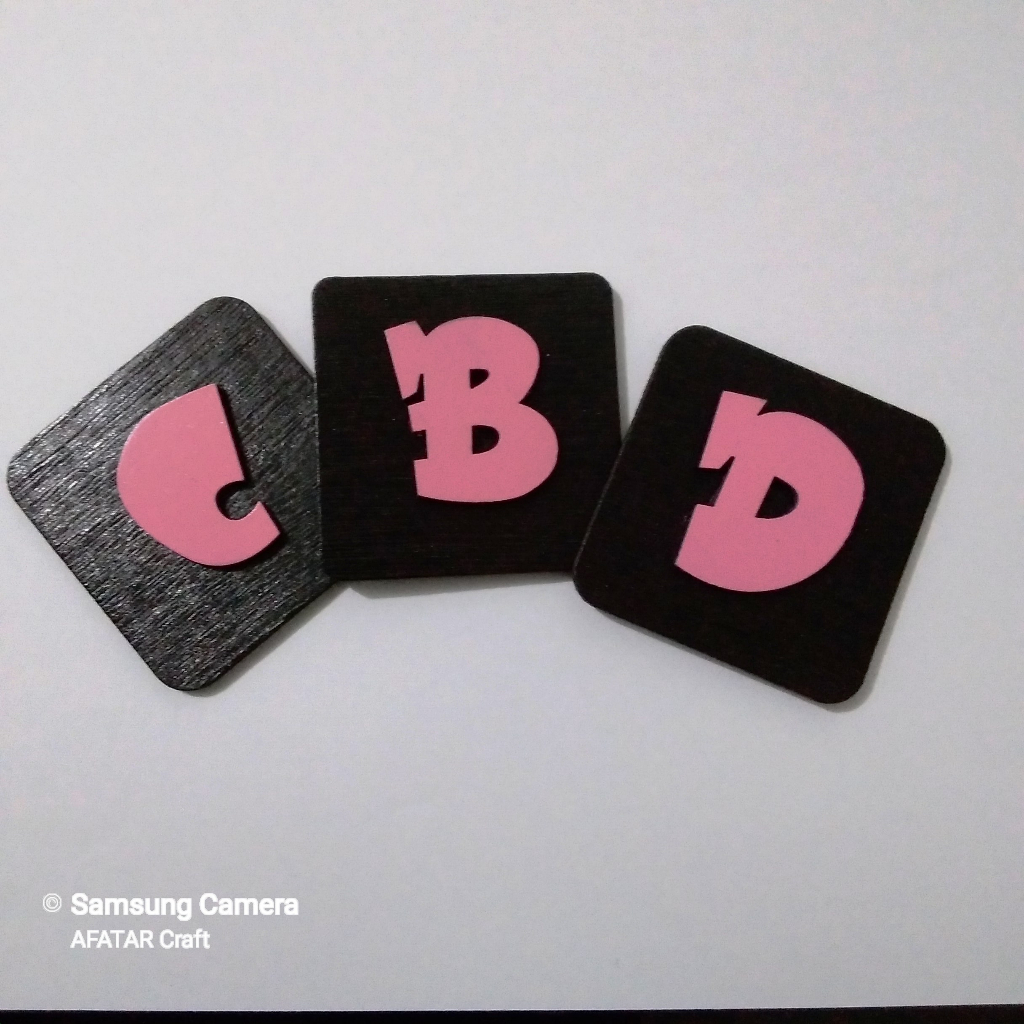 Jual Huruf Timbul Kotak 3D Kayu Warna | Huruf Timbul Satuan | Wood ...