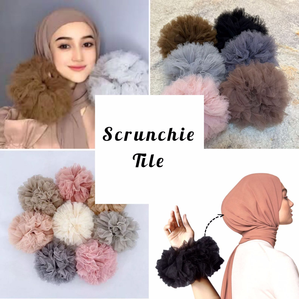 Jual HIJAB CEPOL/SCRUNCHIE HIJAB TULLE Scrunchie Tile Hijab | Scrunchie ...