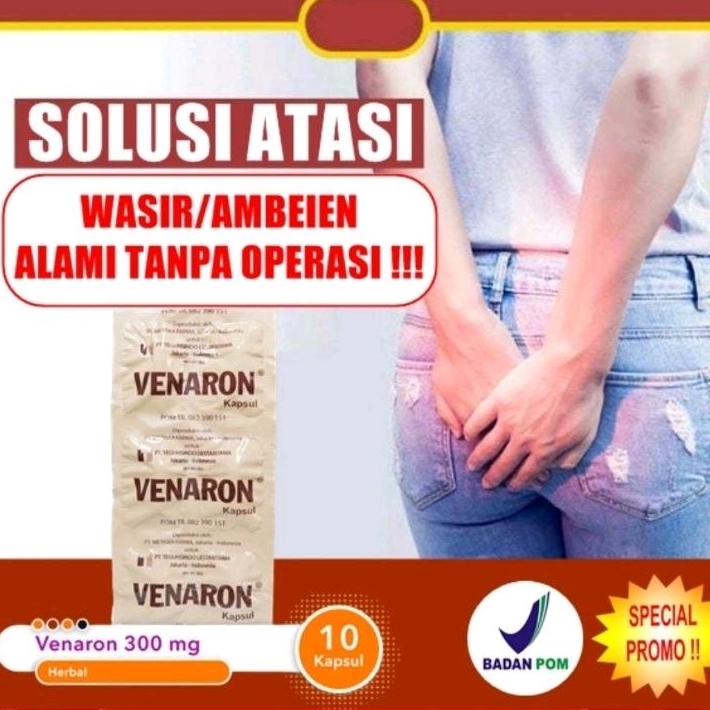 Jual Venaron Kapsul obat untuk WASIR/VARISES strip isi 10 Manjur | Shopee Indonesia