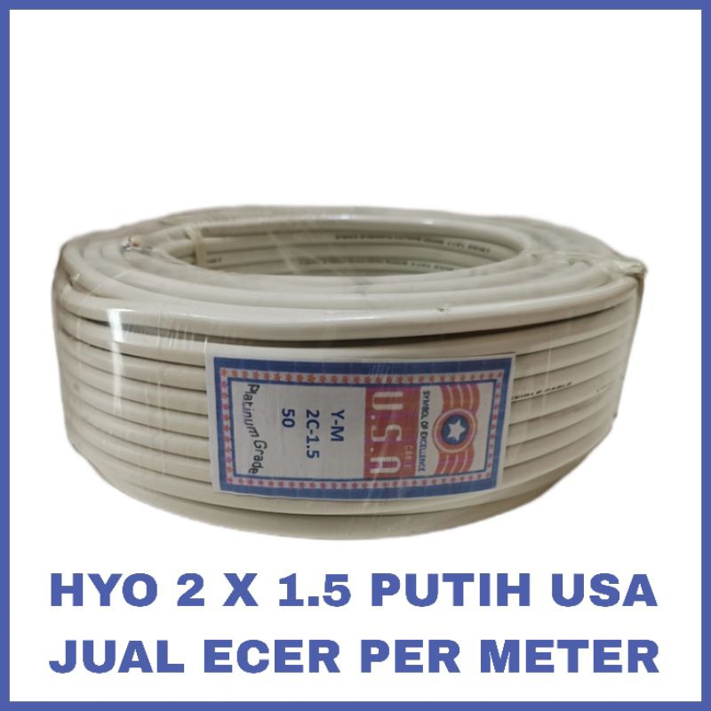 Jual Kabel Listrik Hyo 2x1.5mm² Putih Usa - Kabel Serabut Hyo 2x1,5mm2 ...