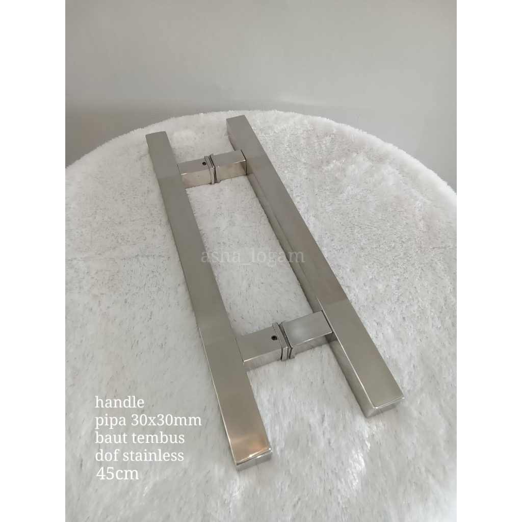 Jual handle pintu baut tembus gagang pintu rumah 3x3cm baut tembus 45cm ...
