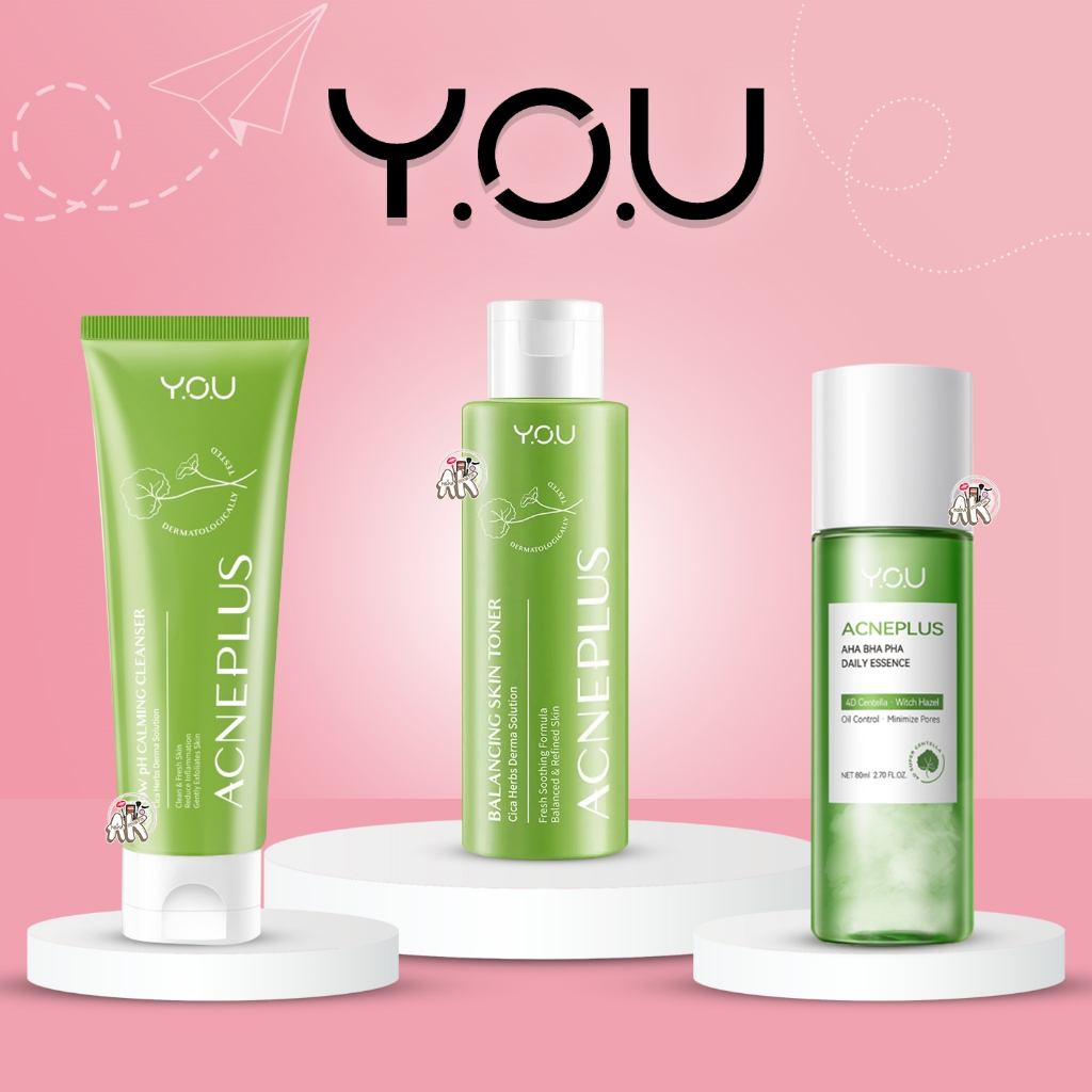 Jual Y.O.U ACNEPLUS SERIES ( CLEANSER LOW PH 100GR / DAILY ESSENCE AHA ...