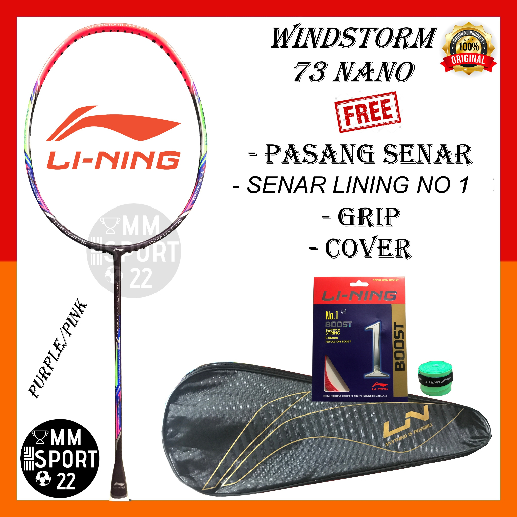 Jual LINING WINDSTORM 73 NANO Raket Badminton Original | Shopee Indonesia