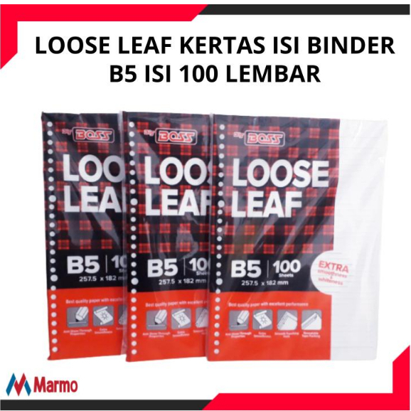 Jual Loose Leaf Kertas Isi Binder B5 Isi 100 Lembar - Big Boss | Shopee Indonesia