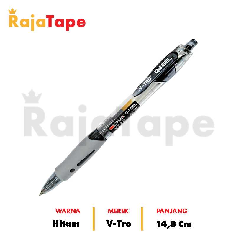 Jual Gel Pen Pulpen Pena V-Tro Q1 Gel 0.5 mm Hitam | Shopee Indonesia