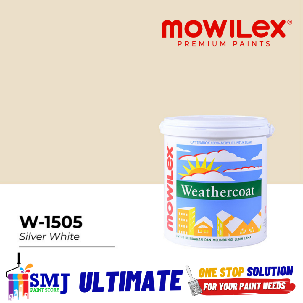 Jual Cat Tembok Eksterior MOWILEX WEATHERCOAT W 1505 Silver White ...