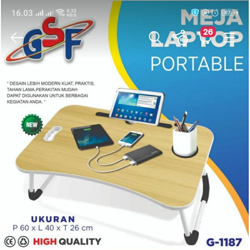 Jual Meja Lipat GSF G- 1187 Meja laptop Portable Meja Belajar | Shopee Indonesia
