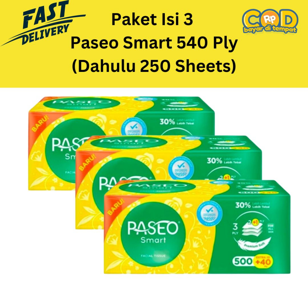 Jual Facial Tissue Tisue Paseo Smart 540 Ply-180 sheets (Dahulu 250 ...