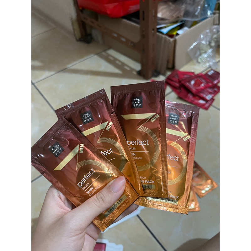 Jual MISE EN SCENE 3 Mins Salon Pack PERFECT SERUM CONDITIONER OREN ...