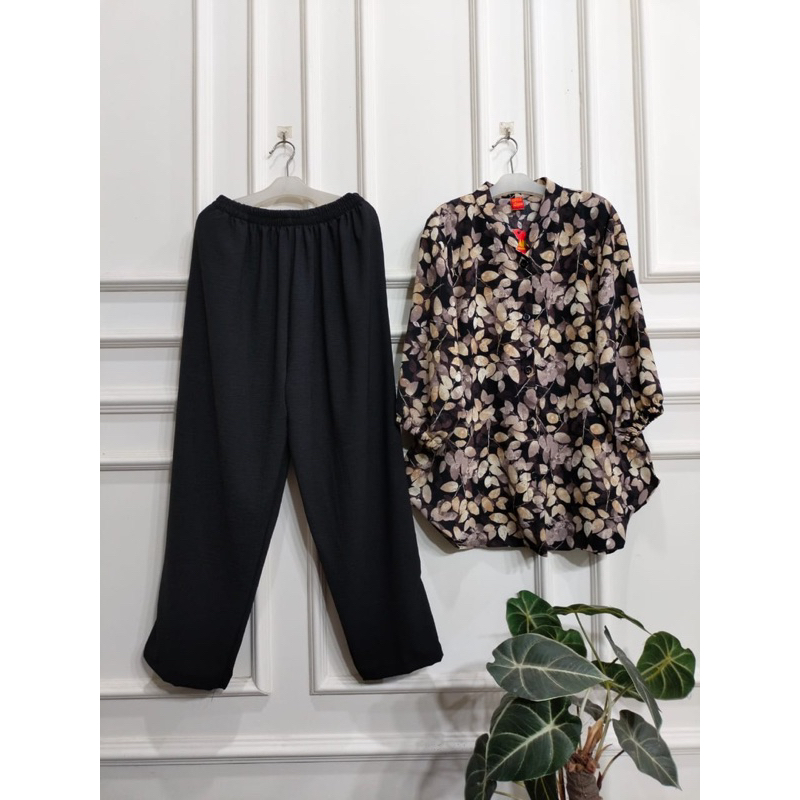 Jual STELAN BAHAN AIRFLOW MOTIF BUNGA ECO PRINT/ONE SET KEKINIAN/ONE ...