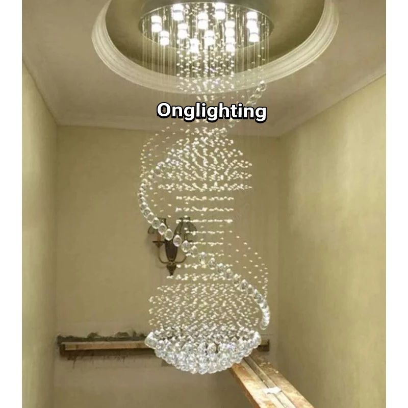 Jual (Ong) Lampu Krystal Lampu Plafon Lampu Tangga Diameter 80cm Tinggi ...