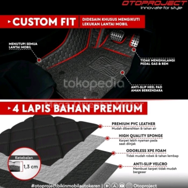 Jual Karpet maxmat 7D Otoproject black Innova Zenix Hybrid Full Bagasi ...
