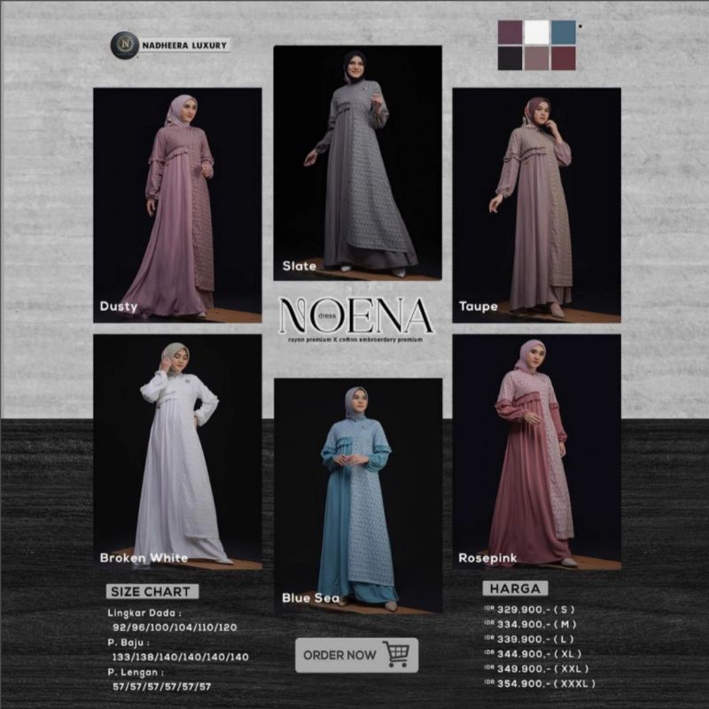 Jual NOENA DRESS / FALLONA by Nadheera Luxury [ NEW - ND Embroidery Dress Series ] Gamis ...