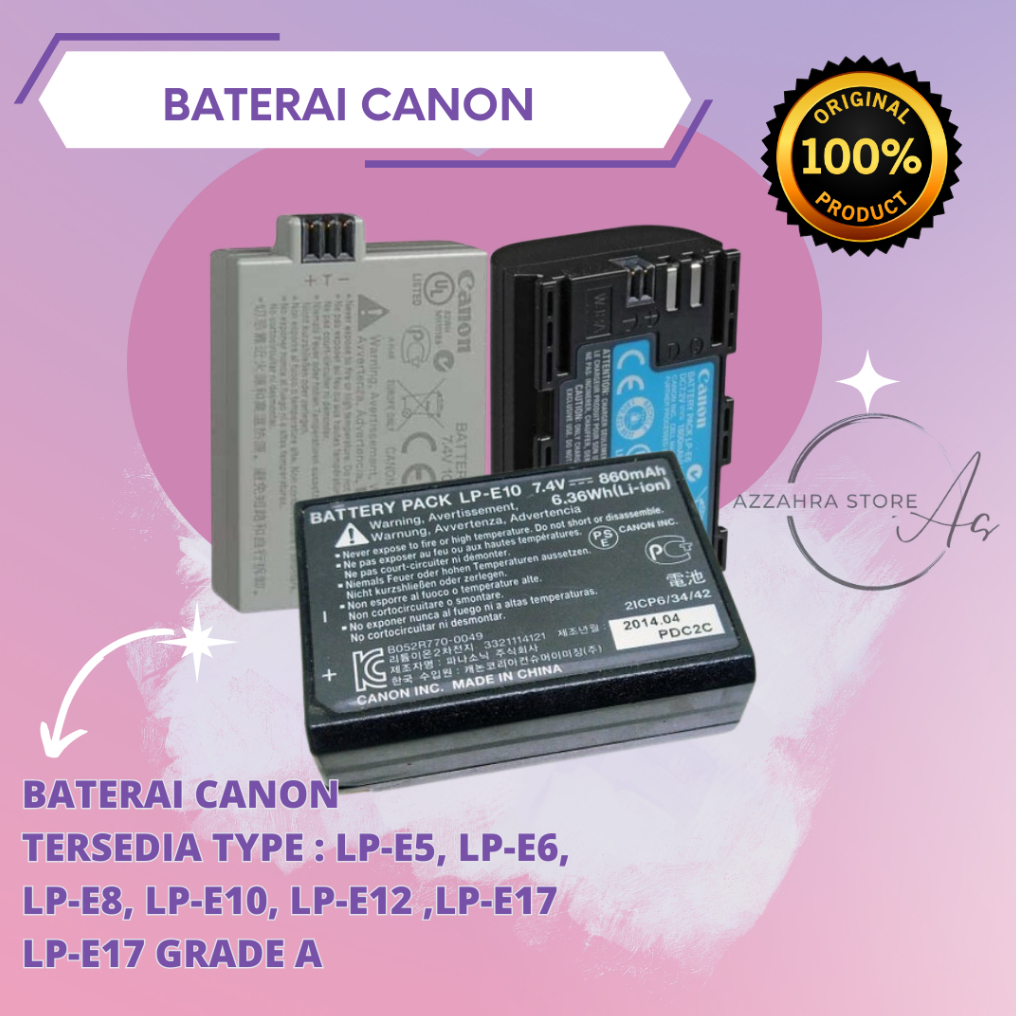 Jual BATERAI CANON LP-E5 LP-E6 LP-E8 LP-E10 LP-E12 LP-E17 CANON BATTERY | Shopee Indonesia