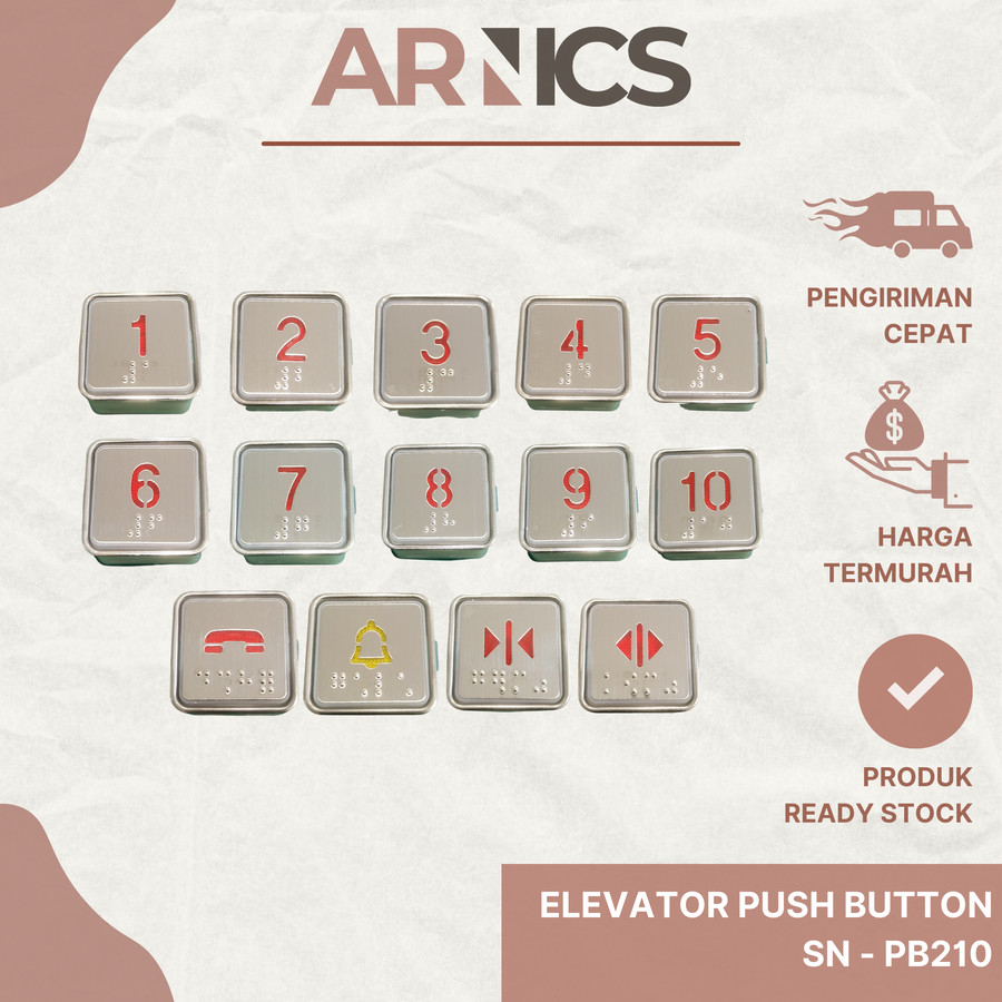 Jual Tombol Kotak Push Button PB-210/Elevator Push Button Lift | Shopee ...