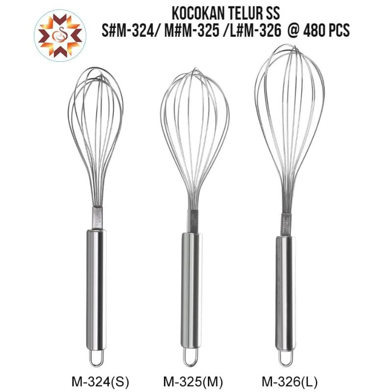 Jual Kocokan Telur Stainless Kecil Isi 3Pcs/ Kocokan Adonan Kue ...