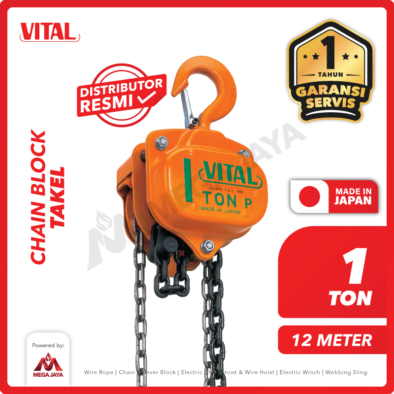 Jual VITAL Chain Block / Takel 1 Ton x 12 Meter | Shopee Indonesia