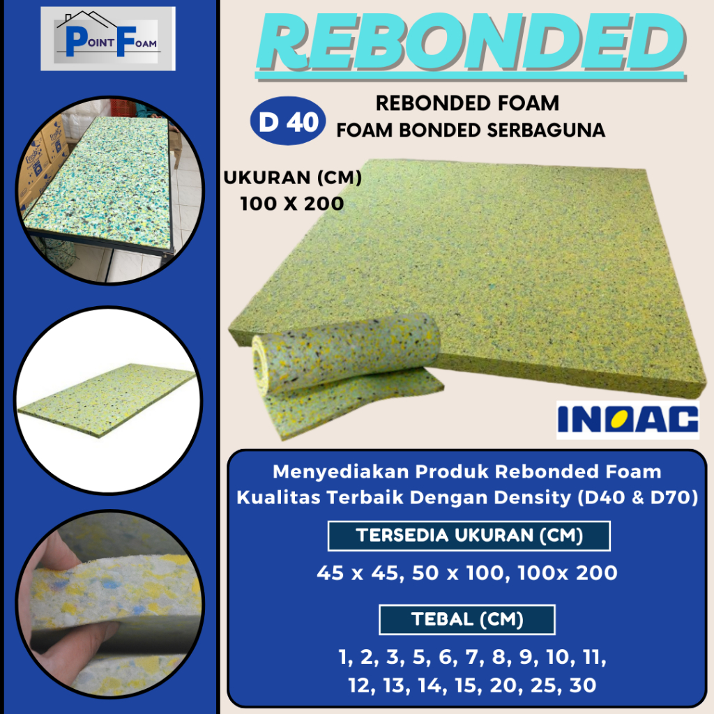 Jual Busa Rebonded INOAC 200 x 100 x 1cm D40 Matrass Serbaguna Peredam ...
